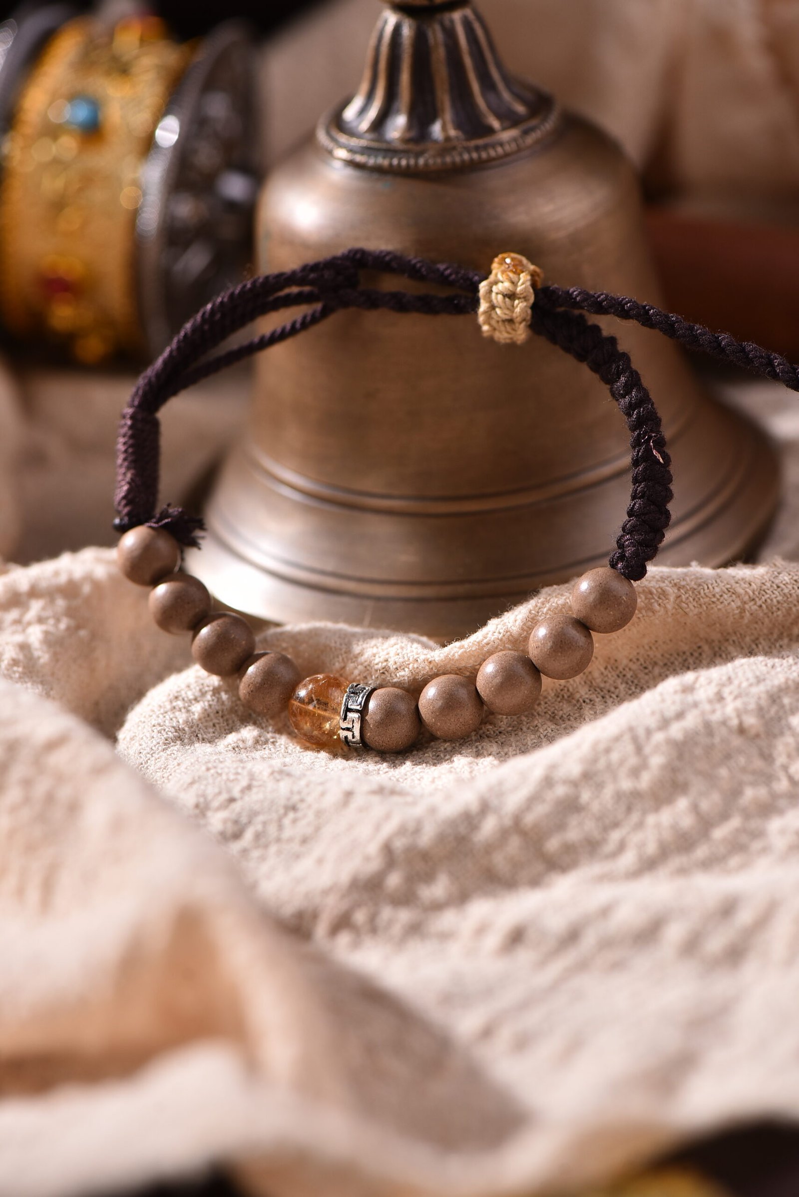 Clear Moisture Five Elements Metal Bracelet - Jin Xi Bai & Citrine